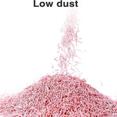 China 100 Natural Peach Cat Litter Dust Free High Absorbency Odor Control Tofu Clumping Cat Litter for sale