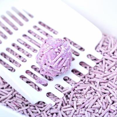 China 1.5mm 1.8mm 2.0mm Lavendel Kattenbakvulling Erwten Maïszetmeel Lavendel Kattenbakvulling Te koop