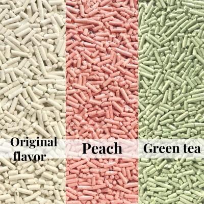 China OEM Colorful Scented Cat  Multi Scented Soy Kitty Litter Caked Tofu Cat Sand for sale