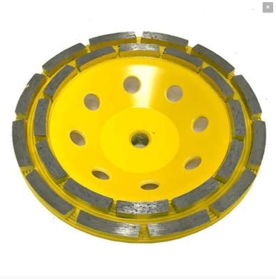 China High Gloss Diamond Maysonry Grinding Cup Wheels with Double Row segments en venta
