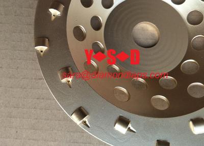 China 4 Quarter Round PCD Diamond Concrete Cup Wheels for Concrete coatings removal 7" for sale
