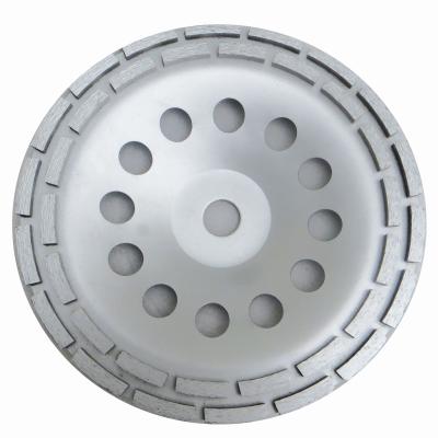 China Double Row Diamond Grinding Cup Wheel for grinding concrete / 7 inch diameter en venta