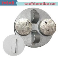 China Half PCD with Two Round Segment Diamond Grinding Shoes with quick shift backing for sale