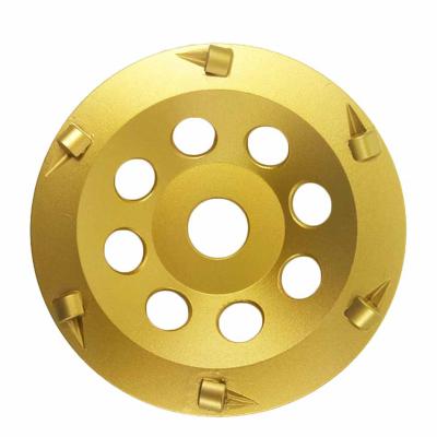 China 125m m 5 pulgadas 6T agujero Diamond Cup Grinding Wheel de la muela abrasiva de 7/8 pulgada PCD, usado para quitar la pintura de epoxy en venta
