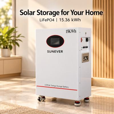 China SUNEVER TD-15 15kWh Solar Battery for Home Backup 51.2V 300Ah LiFePO4 Floor Standing for sale