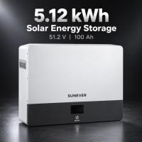 Quality SUNEVER 5kWh Wall-Mounted LiFePO4 solar energy storage battery 51.2V 100Ah for for sale