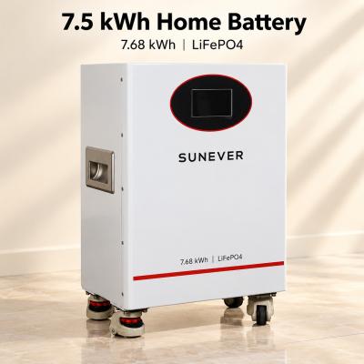 China SUNEVER 7.68kWh 25.6V 300Ah LiFePO4 Lithium Solar Battery for Home Energy Storage and Off-Grid Backup Power for sale