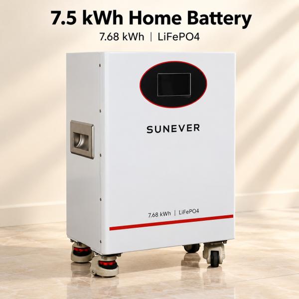 Quality SUNEVER 7.68kWh 25.6V 300Ah LiFePO4 Lithium Solar Battery for Home Energy Storage and Off-Grid Backup Power for sale