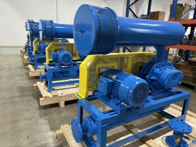China Three Lobe Type Rotary High Pressure Roots Blower High Efficiency 60-100kpa for sale