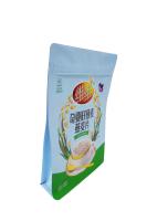 China Custom Security Packaging Flat Bottom Pouch With Window Oatmeal Powder for sale