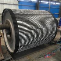 China Conveyor Drum Ceramic Bend Pulley Lagging Rubber Sheet 12-25mm Thickness 500mm Width for sale