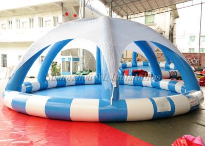 Cina piscina gonfiabile blu della tela cerata del PVC di 0.6mm con la copertura bianca della tenda per all'aperto in vendita