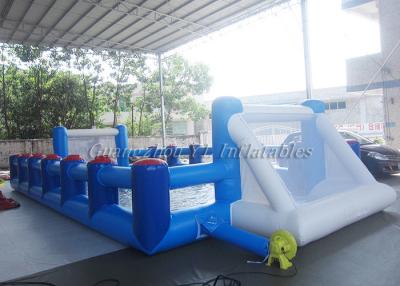 Cina Campo di calcio gonfiabile bianco blu del sapone del PVC di 10*8 m. 0.45mm per erba in vendita