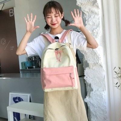 China Japanese girls' academic style, mori literature and art backpack, simple canvas bag, leisure travel backpack for sale