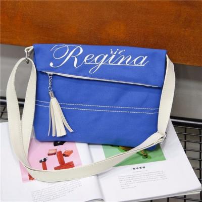 China 2018 new embroidered tassel single shoulder canvas bag Japan and south Korea fashion single shoulder messenger bag for sale