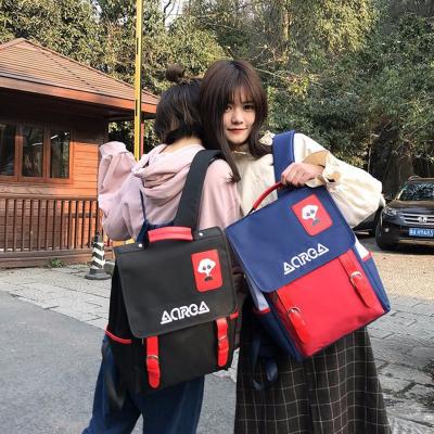 China Female Korean students' schoolbags in the department of sen backpack  are taken as security street shots for sale