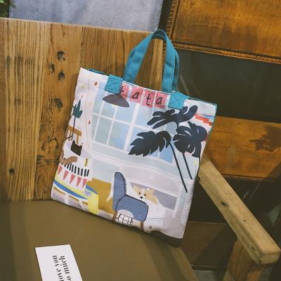China Japanese lovely art canvas single-shoulder bag spray figure cross-body bag small fresh cartoon lady bag for sale