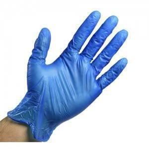 China Disposable Blue Vinyl Gloves Lightly Powdered for sale