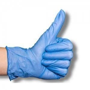 China Disposable Blue Vinyl Gloves Powder Free widely used in many filed for sale