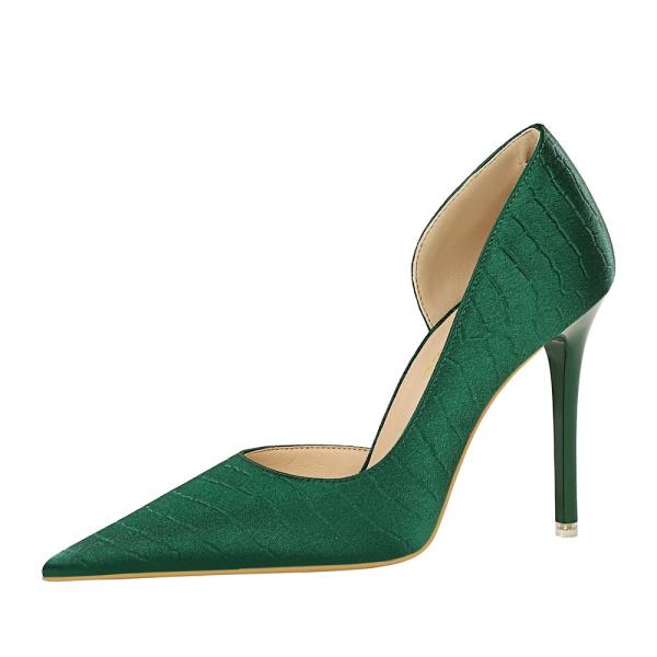 Quality Retro Korean Fashion Heel Shoes 11CM High Heels with Waterproof Platform Satin for sale
