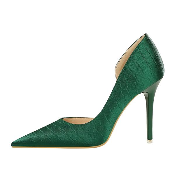 Quality Retro Korean Fashion Heel Shoes 11CM High Heels with Waterproof Platform Satin for sale