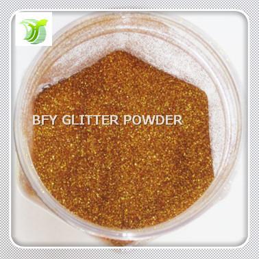China PET Red Gold Glitter Powder for sale