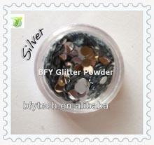 China Silver Holographic Hexagon glitter sequins for sale