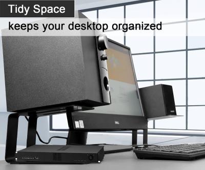 Cina Cinema Portable Low Center Tilted Desk Speaker Stand con hardware incluso in vendita