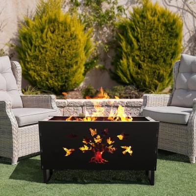 Cina 28 pollici rettangolare ferro fuso Fire Pit Frame Bracket per il giardino Picnic Patio relax in vendita
