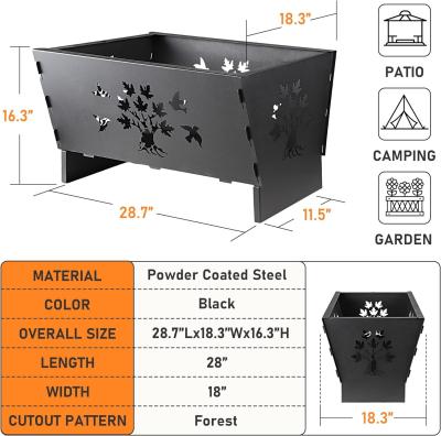 Cina 28 pollici rettangolare ferro fuso Fire Pit Frame Bracket per il giardino Picnic Patio relax in vendita