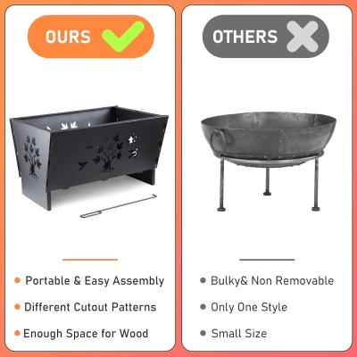 Cina 28 pollici rettangolare ferro fuso Fire Pit Frame Bracket per il giardino Picnic Patio relax in vendita