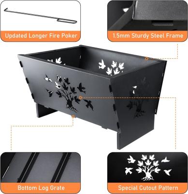 Cina 28 pollici rettangolare ferro fuso Fire Pit Frame Bracket per il giardino Picnic Patio relax in vendita