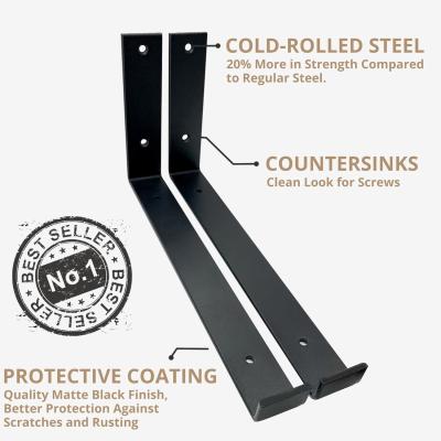 Cina Cinturatura 12 pollici J bracket scaffale galleggiante bracket per un deposito robusto e elegante in vendita