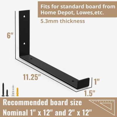 Cina Cinturatura 12 pollici J bracket scaffale galleggiante bracket per un deposito robusto e elegante in vendita