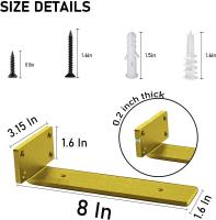 China Gold L shape shelf strut bracket floating shelf wall bracket for sale