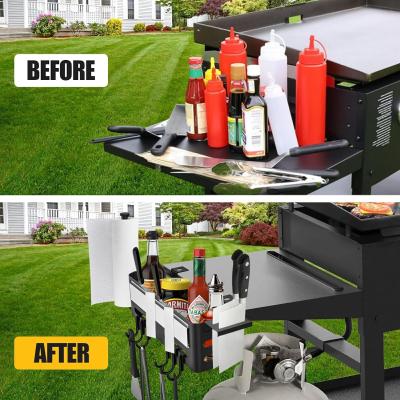 China Ruimtebesparende Griddle Caddy voor BBQ-gereedschap Magnetische gereedschapsopslag voor grillinstallatie Te koop