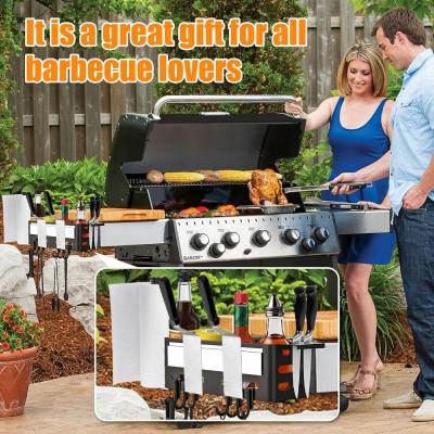 China Ruimtebesparende Griddle Caddy voor BBQ-gereedschap Magnetische gereedschapsopslag voor grillinstallatie Te koop