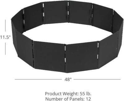 Cina 48in Quadrato Fire Pit Ring Alto Carbonio Acciaio Portatile Collapsible Design Quadrato inserito in vendita