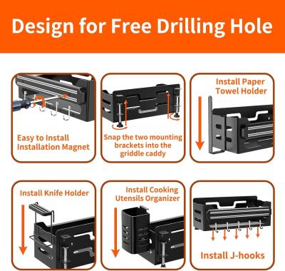 Cina Griddle Caddy per Blackstone Perforazione gratuita di buchi risparmio di spazio accessori di griglia per Blackstone 28 