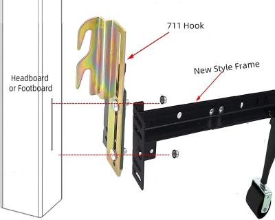 Cina Dimensioni personalizzate Anello in acciaio pesante su rotaie da letto Brackets Kit adattatore per anello da letto Bracket in vendita