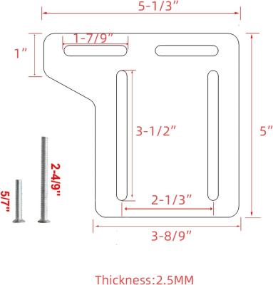 Cina 2PCS Adaptatore hardware per letto pesante per il montaggio della testata sui letti regolabili in vendita