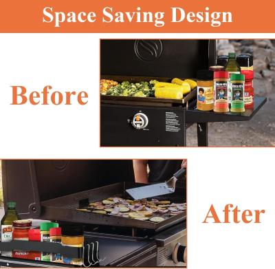 Cina Griddle Caddy con portautensili magnetici Accessori da barbecue Scatola di stoccaggio con porta asciugamani di carta per 28