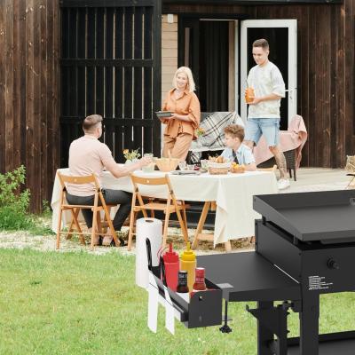 Cina Griddle Caddy con portautensili magnetici Accessori da barbecue Scatola di stoccaggio con porta asciugamani di carta per 28