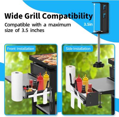Cina Griddle Caddy con portautensili magnetici Accessori da barbecue Scatola di stoccaggio con porta asciugamani di carta per 28
