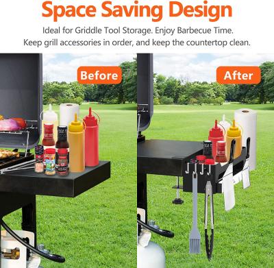 Cina Spazio risparmio Griddle Caddy BBQ Accessori Scatola di stoccaggio con portautensili magnetici Porta asciugamani di carta in vendita
