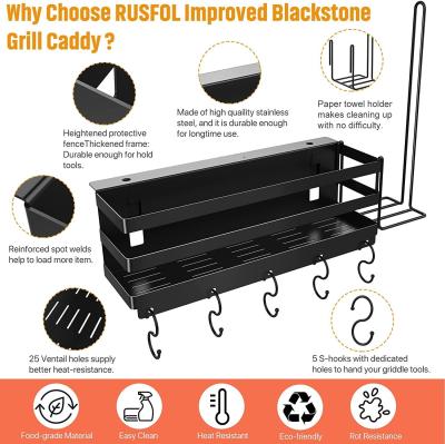 Cina Risparmio di spazio Accessori da barbecue Organizzatore di magazzino Scatola Firm Installazione Griddle Barbecue Caddy in vendita