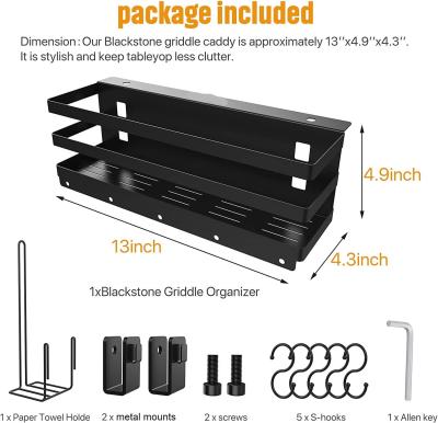 Cina Risparmio di spazio Accessori da barbecue Organizzatore di magazzino Scatola Firm Installazione Griddle Barbecue Caddy in vendita
