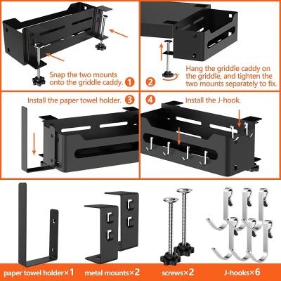 Cina Polvere rivestita Spazio risparmio Griddle Caddy con porta torre di carta migliorato convenienza in vendita