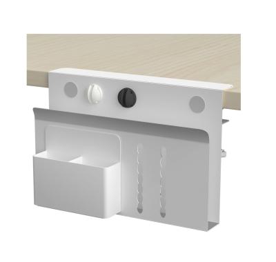 中国 Clamp-On Desk Side Mount Metal Holder for Under Desk Cord Organization テーブルの下にあるコード組織用の金属ホルダー テーブルの上にある金属ホルダー 販売のため