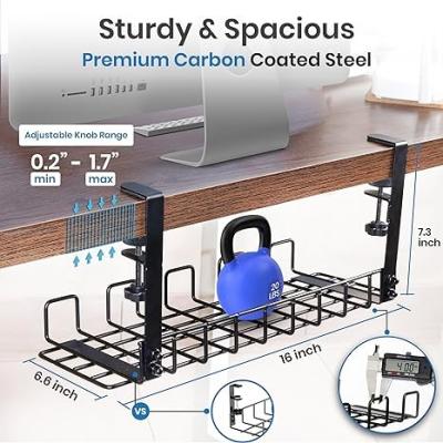 Cina Home/Office Wire Organizer Tray Cable Management Box per l'organizzazione del cavo sotto la scrivania in vendita